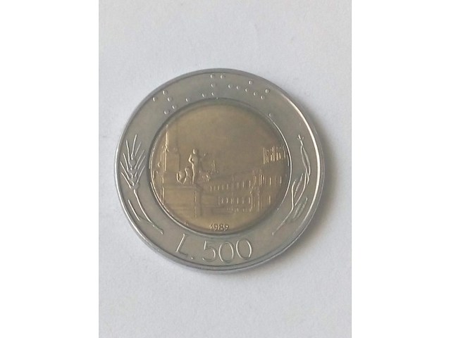 500 Lira 1989.godine - Italija - Bimetal -