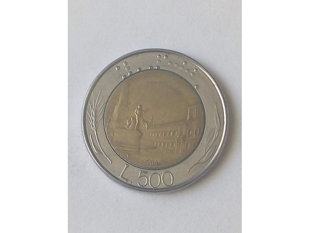 500 Lira 1984.godine - Italija - Bimetal -