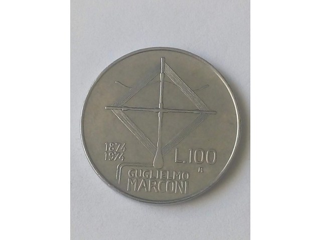100 Lira 1974.g - Italija -Jubilarna -Marconi Guglielmo