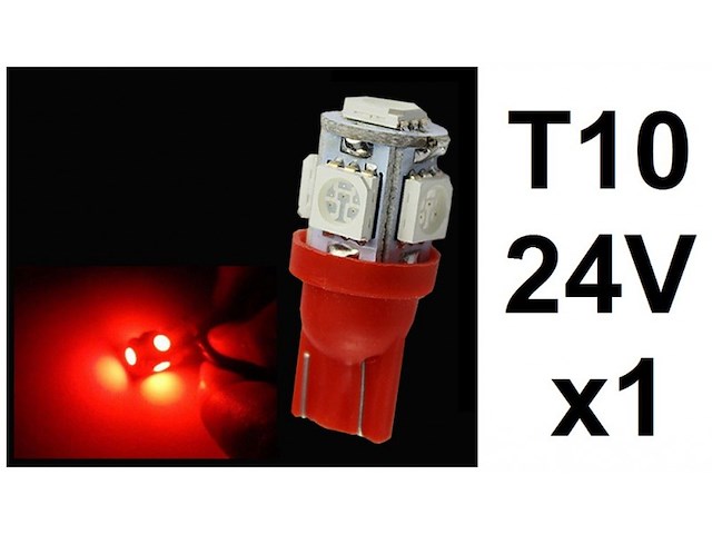 LED Sijalica - T10 pozicija - 24V - 5 SMD - 1 kom - Crv