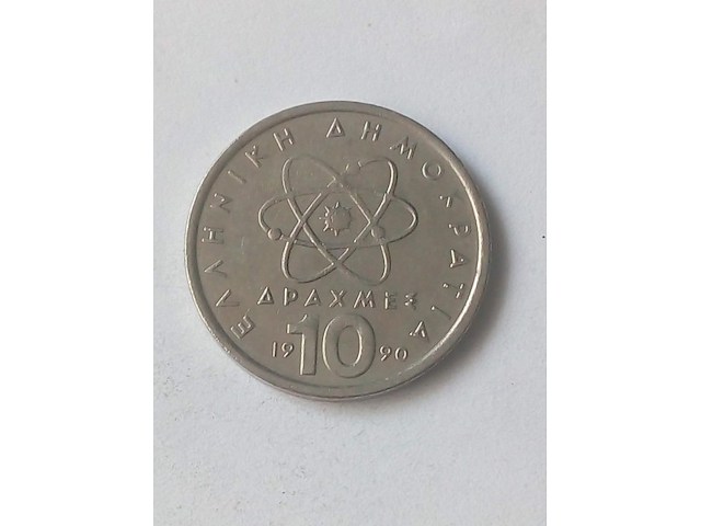 10 Drahme 1990.g - Grčka - Atom -