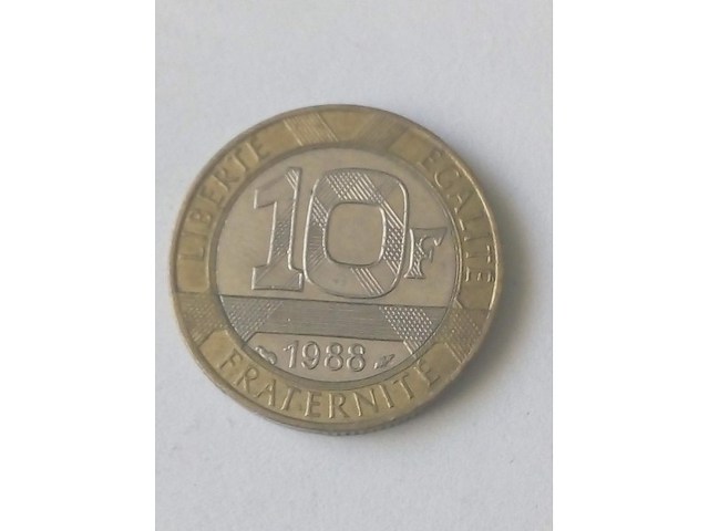 10 Francs 1988.godine - Francuska - Bimetal