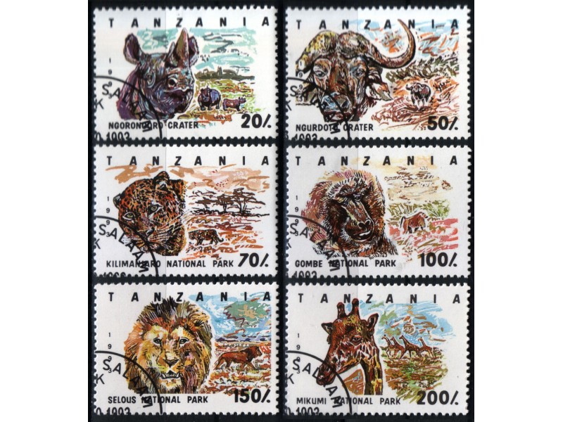 kt333ty 29.okt1993 Tanzania Mi1607-13 -o-6/7