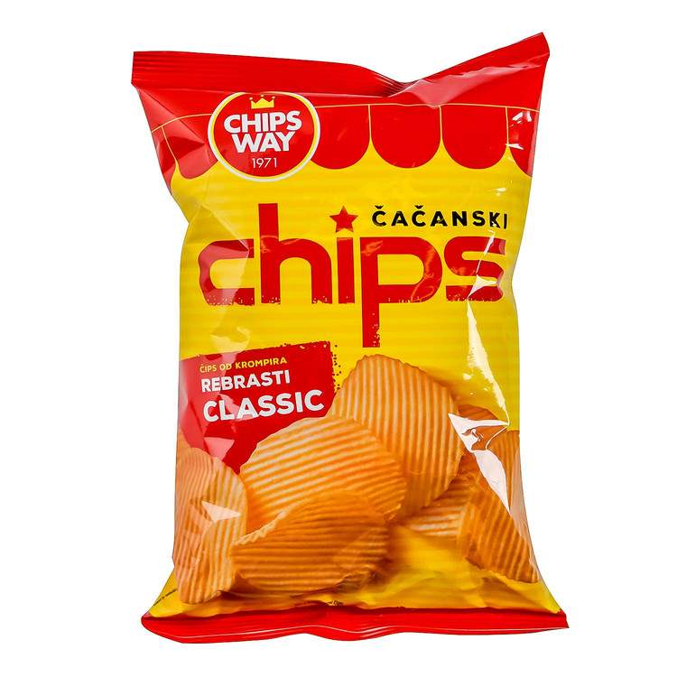 Chips way čačanski čips classic rebrasti 90g