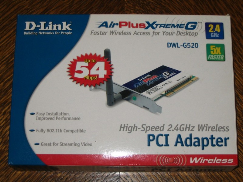 Wireless PCI Adapter D-Link AirPlusXtreme G DWL-G520