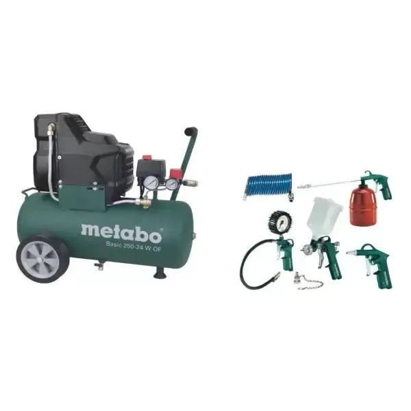 Komplet kompresor sa pneumatskim setom alata Metabo Basic 250-24 W OF + LPZ 7 Metabo