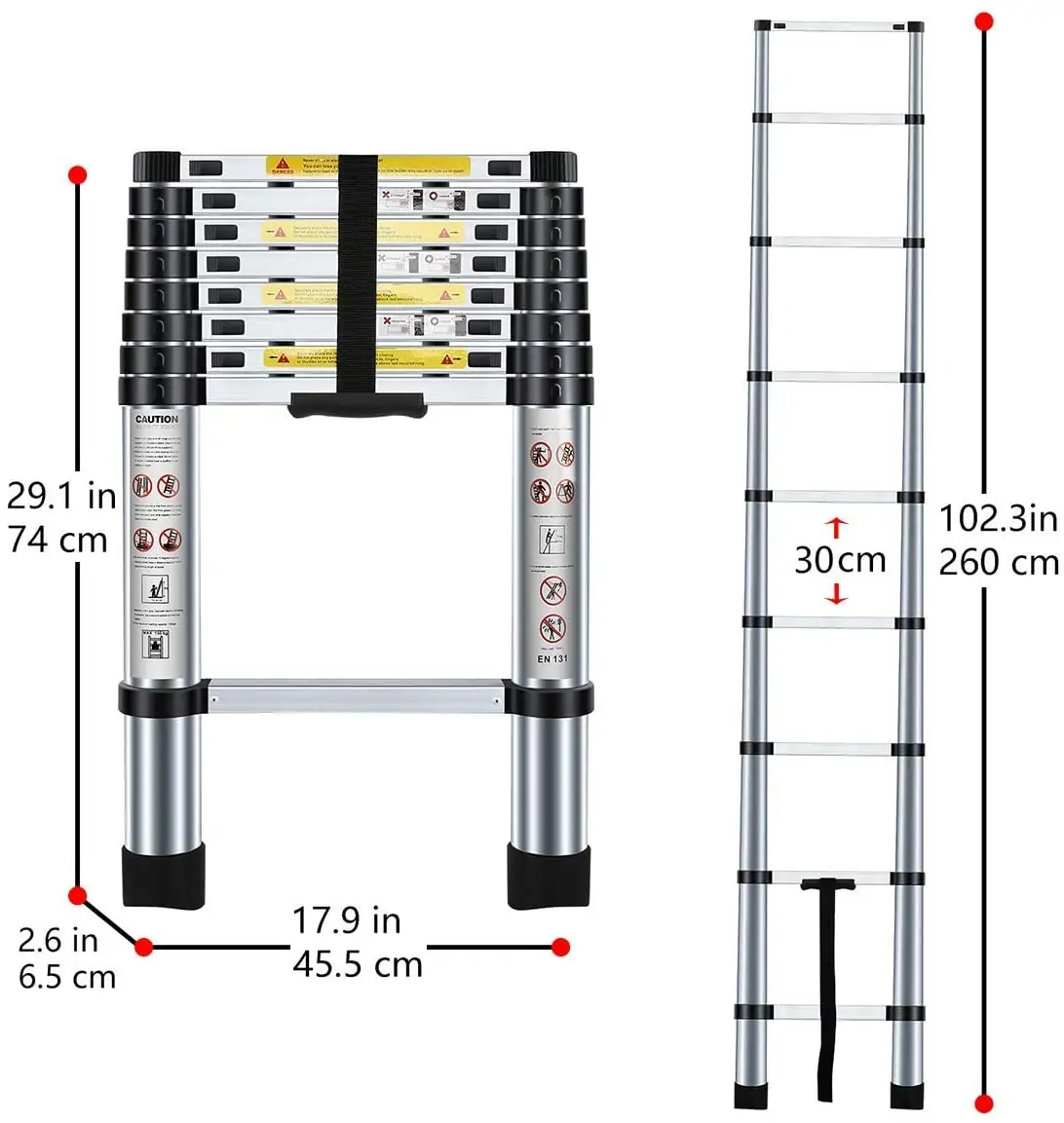 Aluminijumske teleskopske merdevine 2.9 m