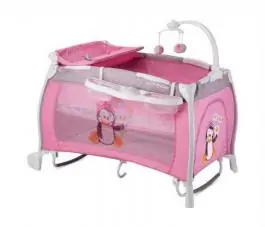 Krevetac prenosivi za bebe iLounge 2 Nivoa Pink Pinguin BERTONI