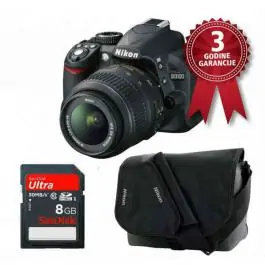 Digitalni fotoaparat D3100 + 18-55VR + NIKON CF-EU 05 + SANDISK 8GB ULTRA II