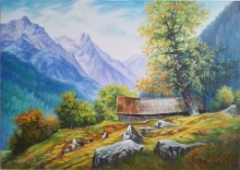 Umjetnička slika -planinski motiv