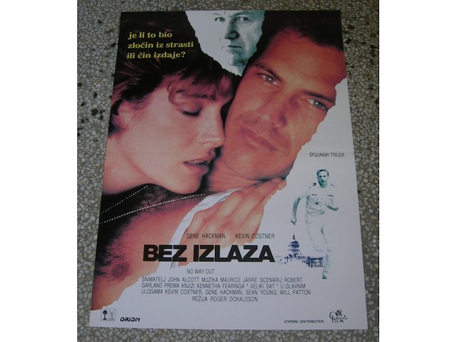 Bez izlaza (Kevin Costner) - filmski plakat
