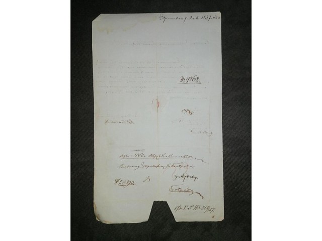 PREDFILATELIJA / ALEKSINAC - BEOGRAD 1857