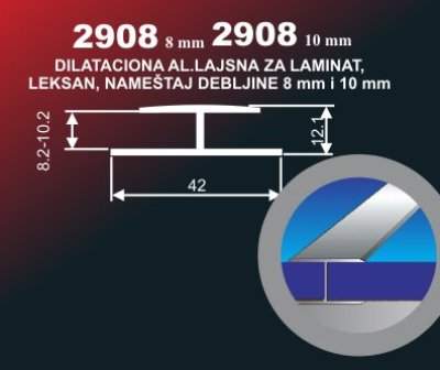 Alu lajsna 2908-10 neelox. al. 6 metara