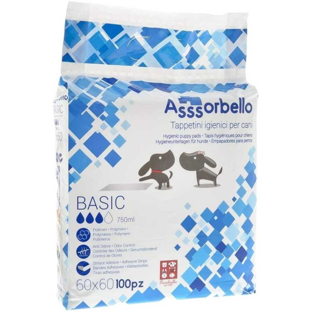 Pelene - prostirke - za pse BASIC ASSSORBELLO, 60x60 (10kom)
Pelene - prostirke za pse