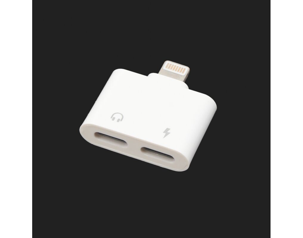 Adapter - slusalice i punjenje W5 iPhone lightning beli