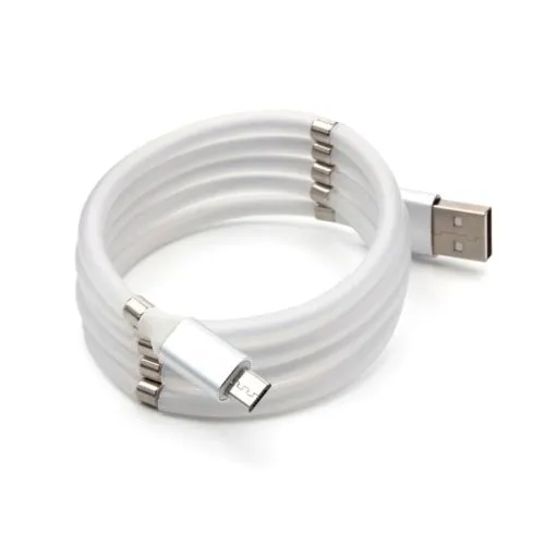 USB Data kabl magnet micro USB beli