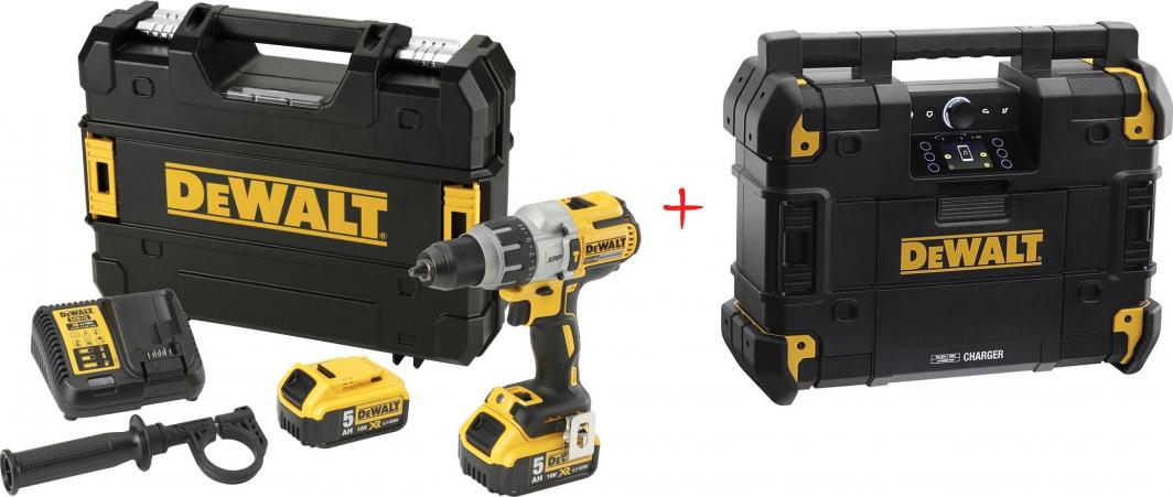 DeWalt akumulatorski vibracioni odvijač-bušilica bez četkica 18V/5Ah DCD996P2R + RADIO