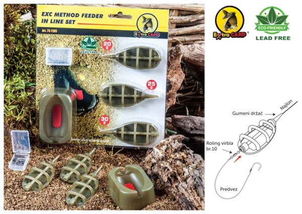 Extra Carp Method Feeder In Line Set