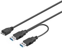 KABEL USB 3.0 A DUAL POWER-MICRO