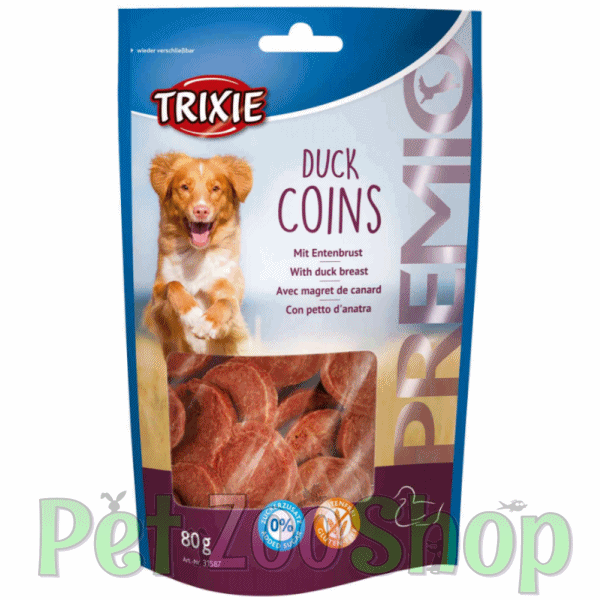 Poslastica za pse – PREMIO Duck Coins – Trixie – 80g
