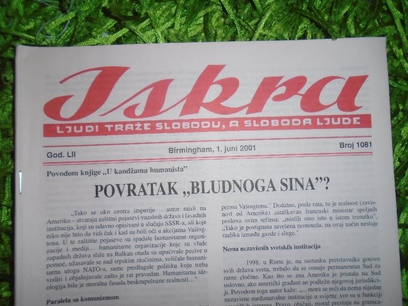 ISKRA novine br.1084 1.juni 2001.