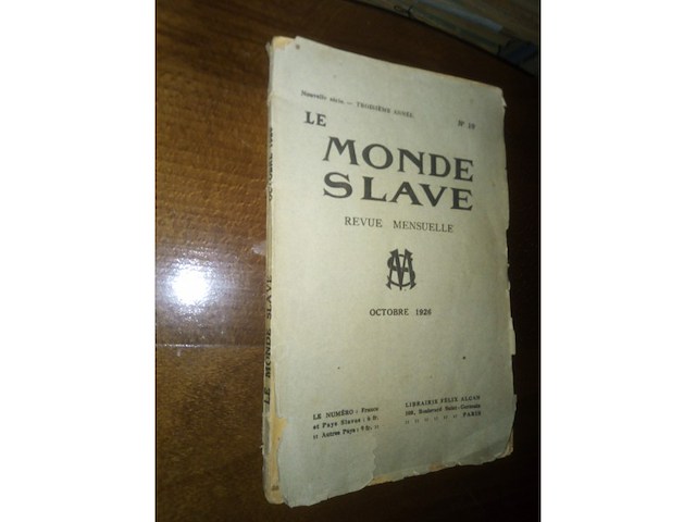 LA MONDE SLAVE octobre  1926.