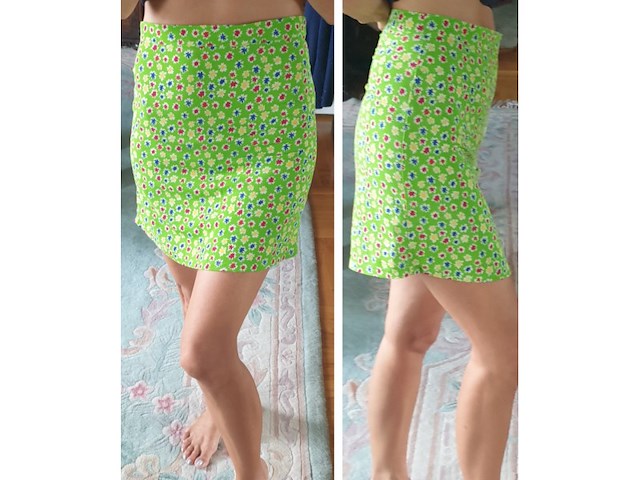 Zelena cvetna suknja BALI DESIGN 100% rayon s-m
