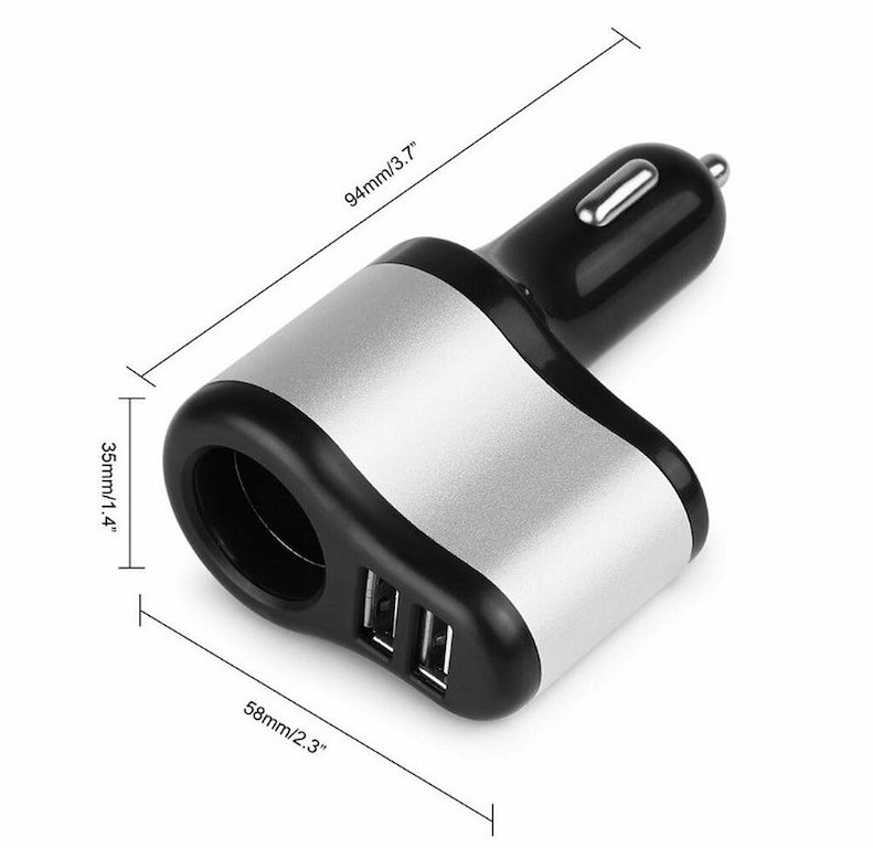 USB auto punjač sa dva USB porta 2 u 1 - USB punjač za auto sa