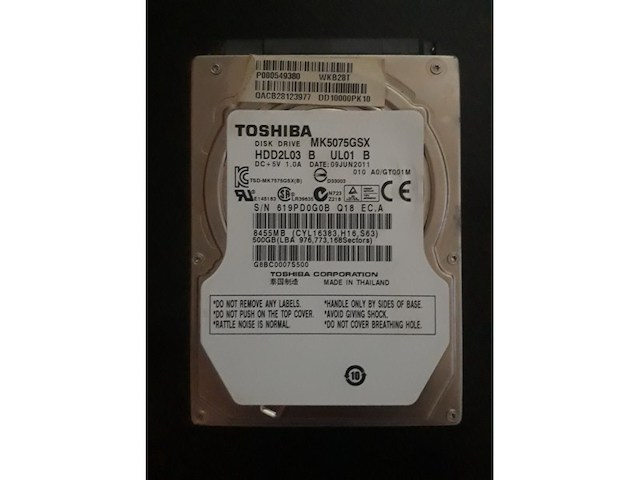 Hard disk za laptop Toshiba 500gb sata