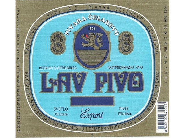 LAV PIVO pivska etiketa