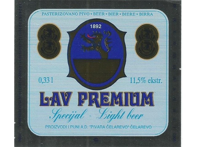 LAV PREMIUM stara pivska etiketa