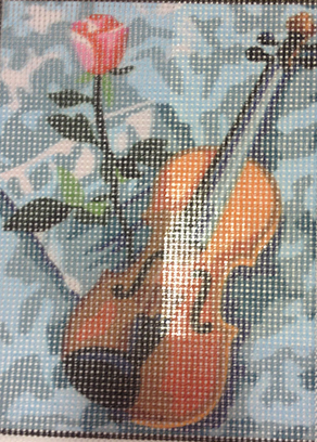 Stampani goblen "Violin", 100% cotton, 14cm x 18cm