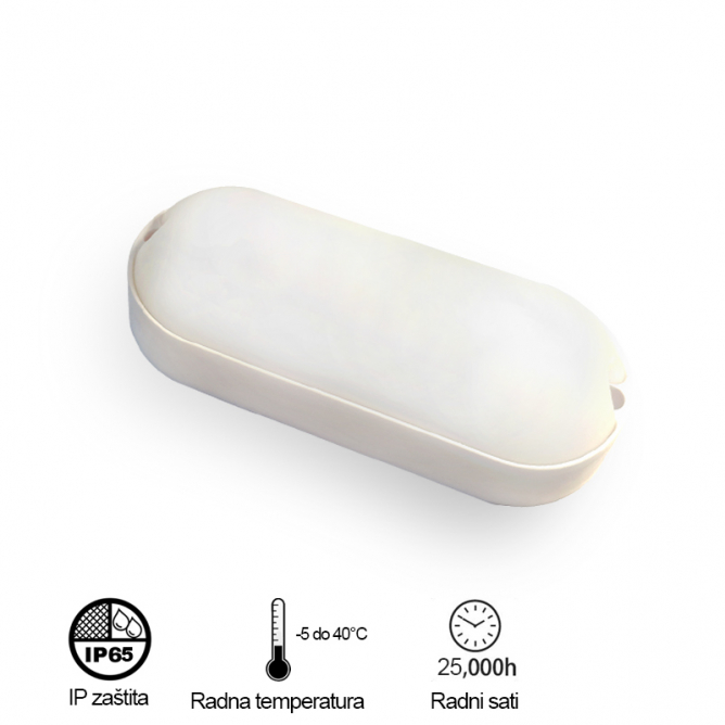 LED SVETILJKA BL1 ELIPSA 18W 4000K IP65 BELA