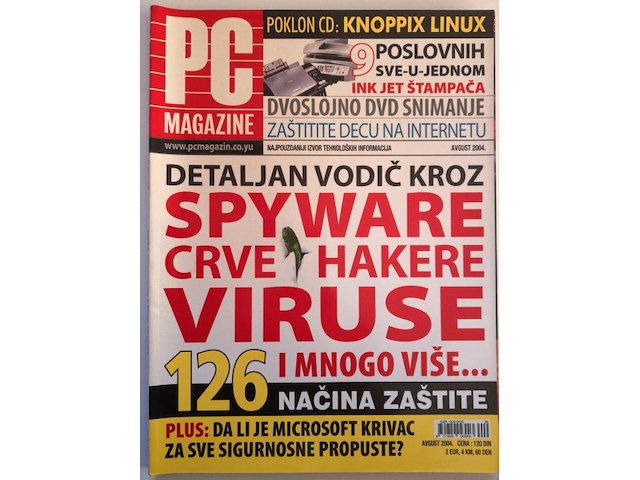 PC magazine br. 4 avgust 2004 + CD knoppix linux