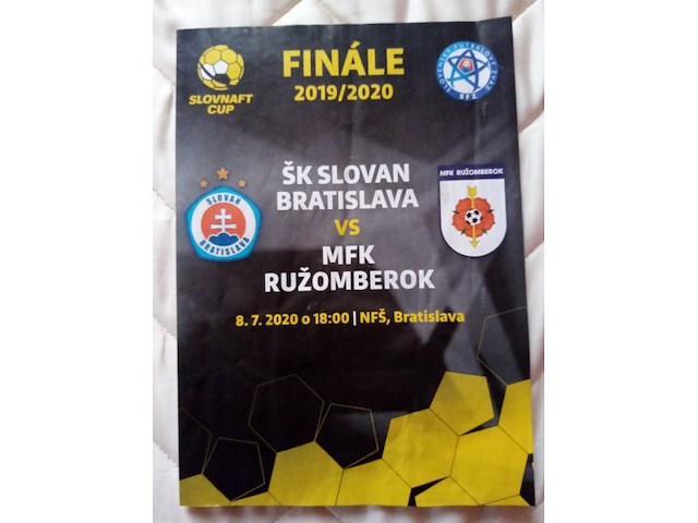 Program Slovan Bratislava-Ružemberok finale 8.7.2020