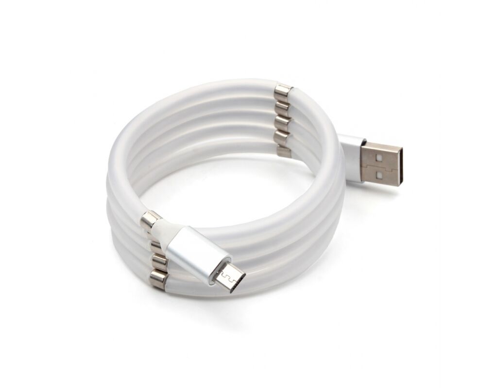 Data kabl magnet micro USB beli