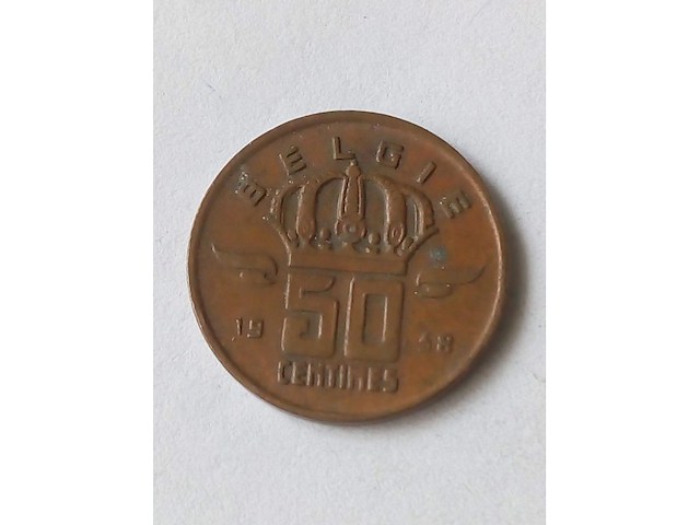 50 Centimes 1958.g - Belgija - Lepa Patina