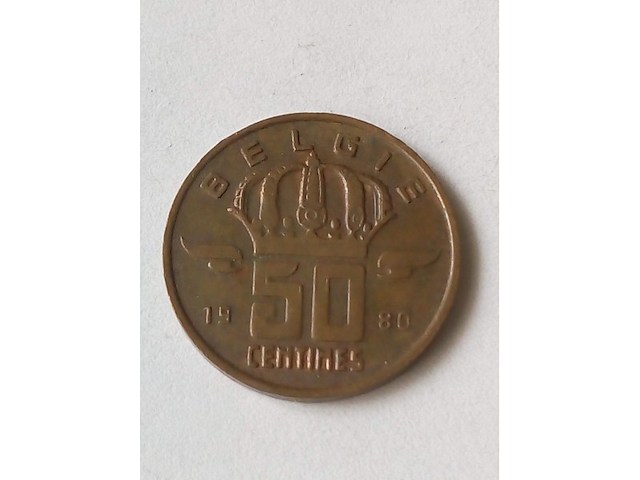 50 Centimes 1980.g - Belgija - Lepa Patina -