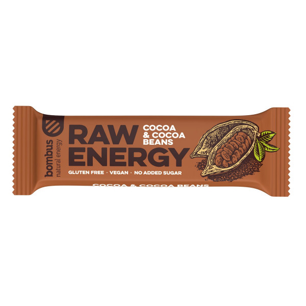 Bombus raw energy bar kakao&kakao zrno 50g