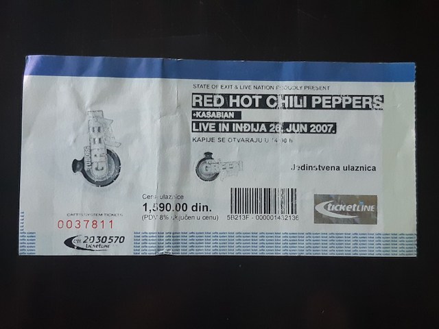 RED HOT CHILI PEPPERS - ULAZNICA 2007