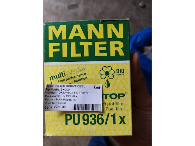 Skoda Oktavia 1.6 1.9 2.0 filter goriva dizel Mann NOV