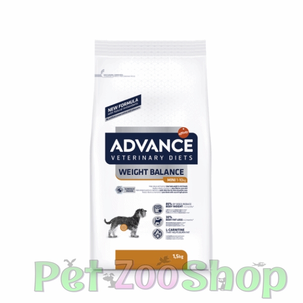 Hrana za gojazne pse malih rasa Weight Balance Mini, 1.5 kg Advance Veterinary