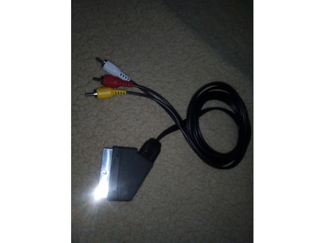 Kabel SCART to 3xRCA video/audio (3 činč)  1,5 m dužine