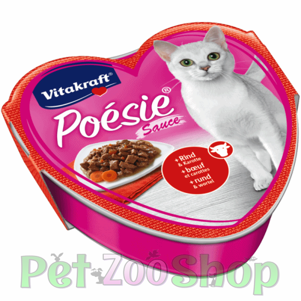 Vitakraft Poesie Grain Free pašteta za mačke Govedina i šargarepa u sosu 15 x 85g