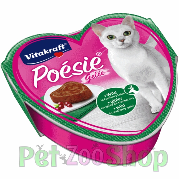 Vitakraft Poesie Grain Free pašteta za mačke Divljač/Brusnica u želeu 15 x 85g