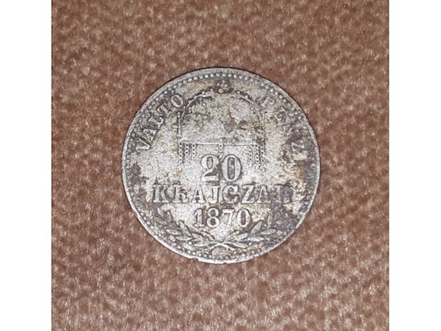 20 Krajczar 1870 GYF Srebro Austrougarska Monarhija