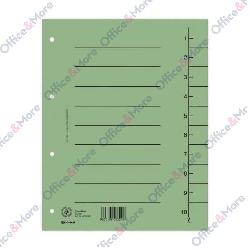 DONAU PREGRADNI KARTON A4 ZELENI 1/100