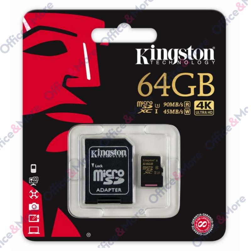KINGSTON MICRO SD 64GB + ADAPTER UHS-I Class 3