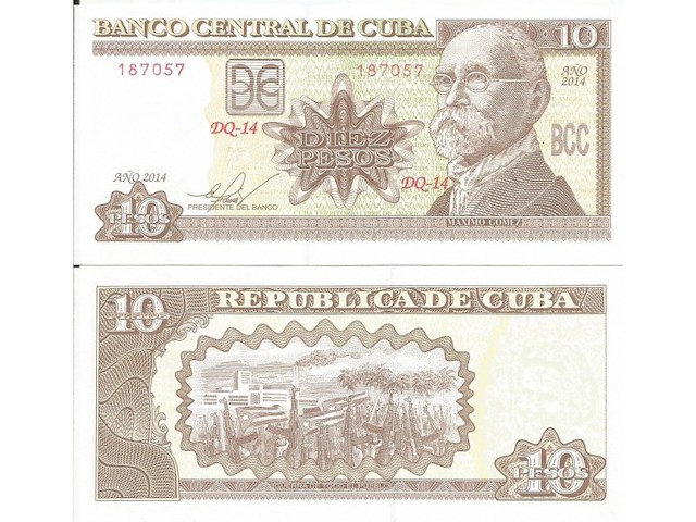 Cuba 10 pesos 2014. UNC