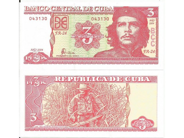 Cuba 3 pesos 2004. UNC
